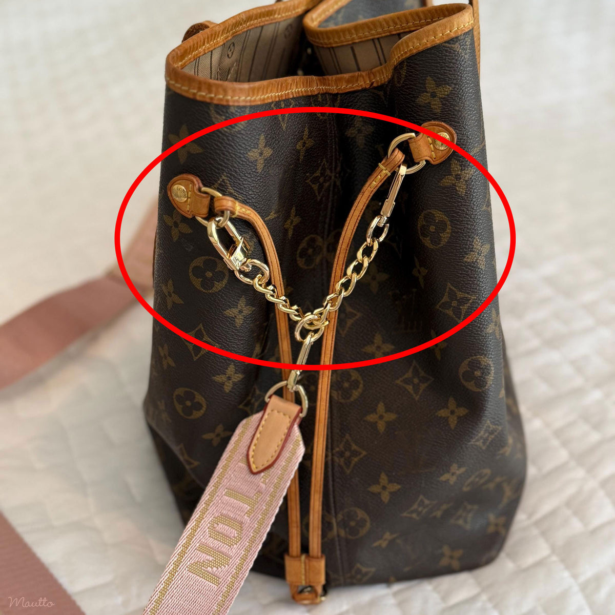 Neverfull GM Crossbody Strap Conversion Kit - Custom Chain Bridges – Mautto