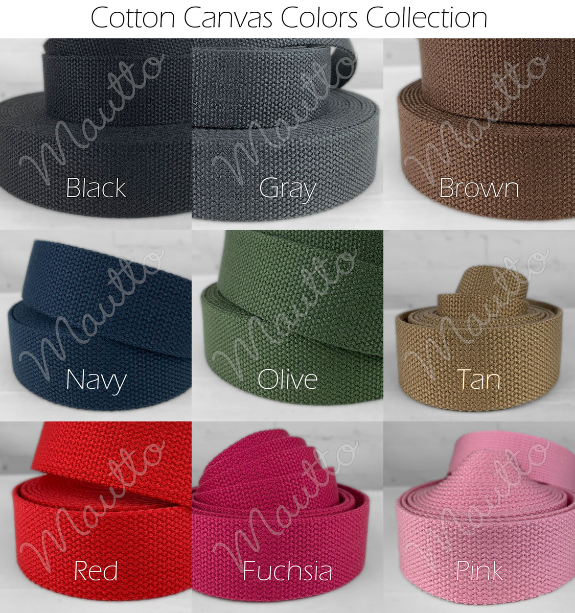 Mautto Sample Swatches for Nylon and Cotton Canvas Straps