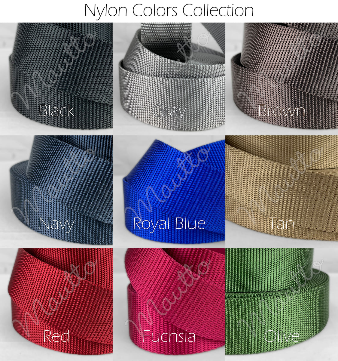 Mautto Sample Swatches for Nylon and Cotton Canvas Straps